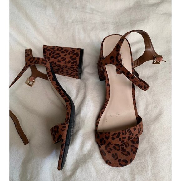 Forever 21 | Shoes | Animal Print Block Heel Sandal 65 | Poshmark